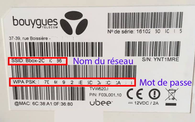 Trouver ses identifiants WIFI